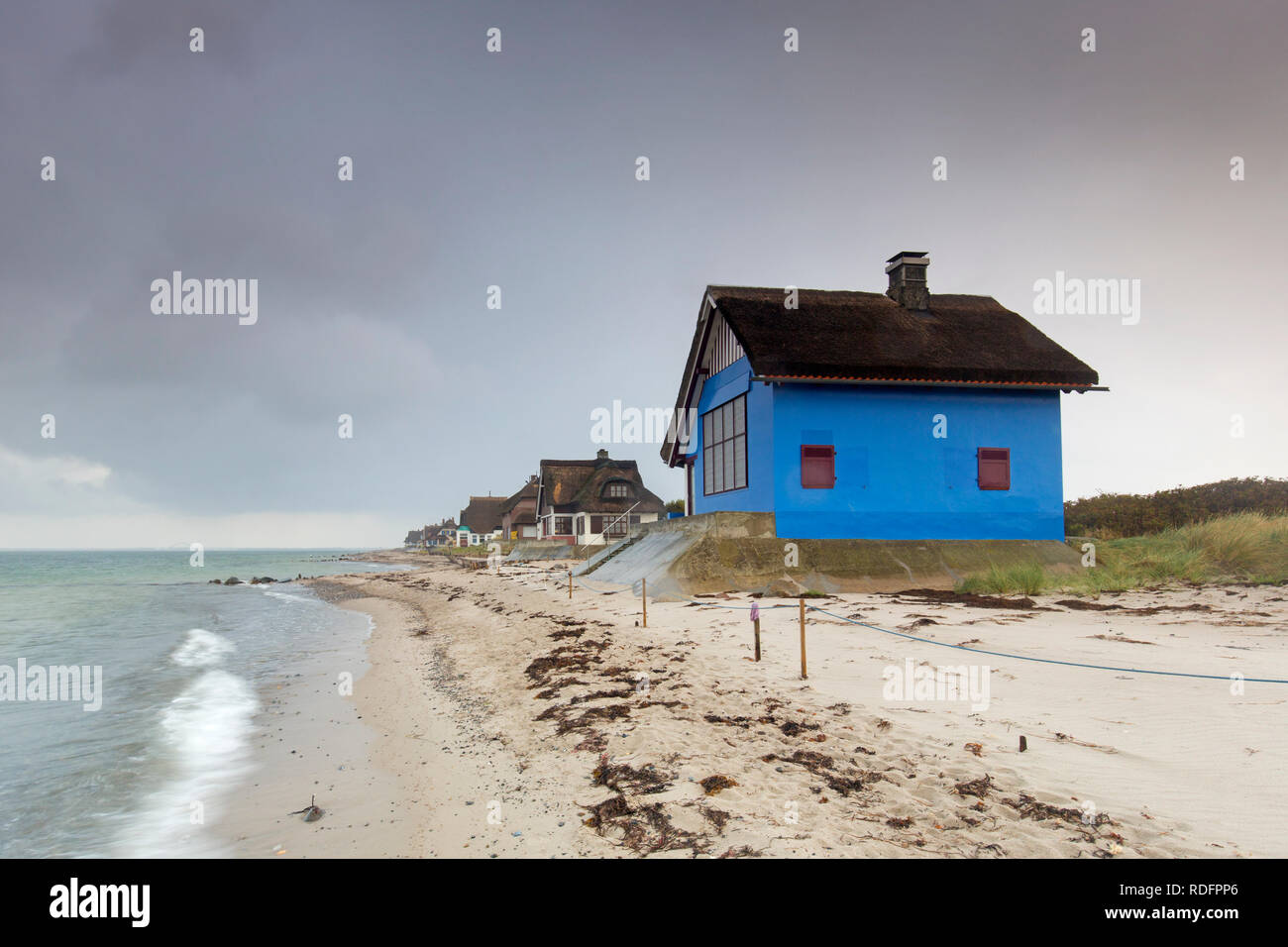 Strandhäuser auf der Halbinsel Graswarder, Flensburg, Schleswig ...
