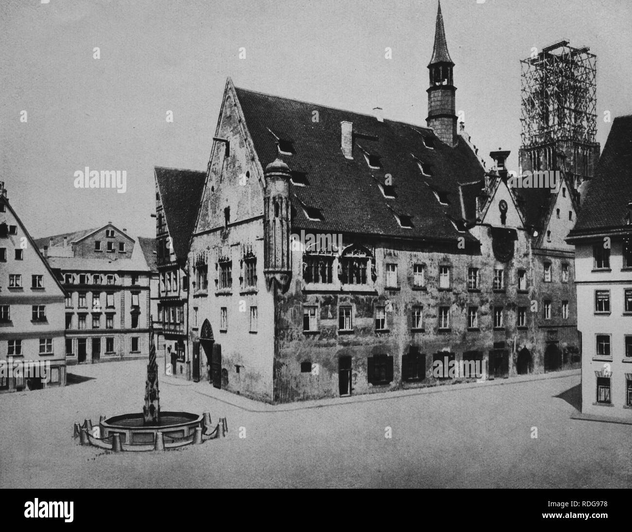 Altes Rathaus Ulm, Baden-Wuerttemberg, historisches Foto aus der Zeit ...
