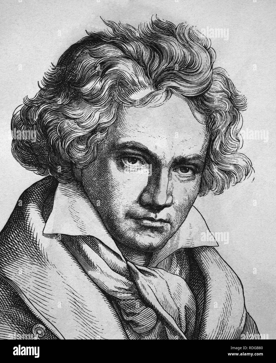 Ludwig van Beethoven, 1770 - 1827, Komponist, Porträt, historische ...