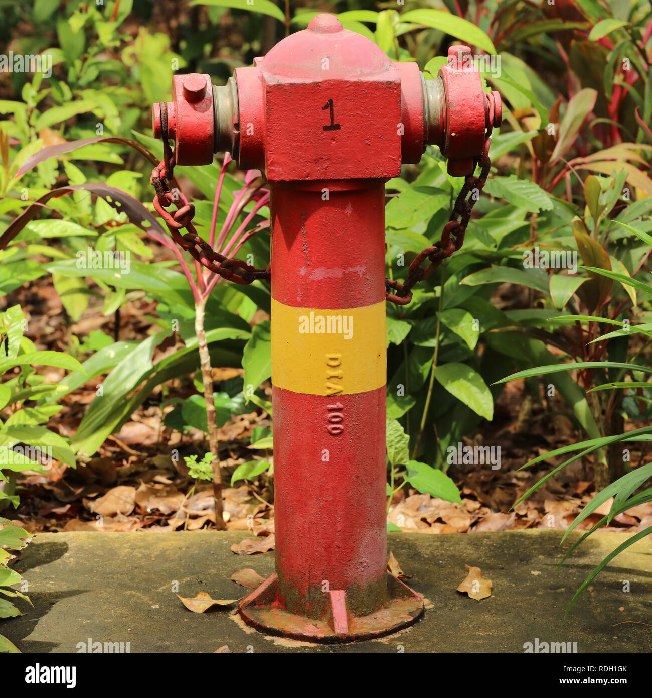 Fire Hydrant In Red Yellow Stockfotos und -bilder Kaufen - Alamy