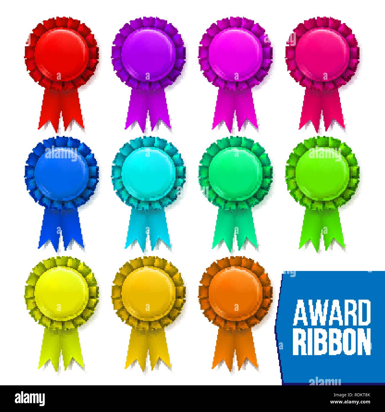 Award Ribbon Set Vektor. Sieger Abzeichen. Zeremonie Design. Poster ...