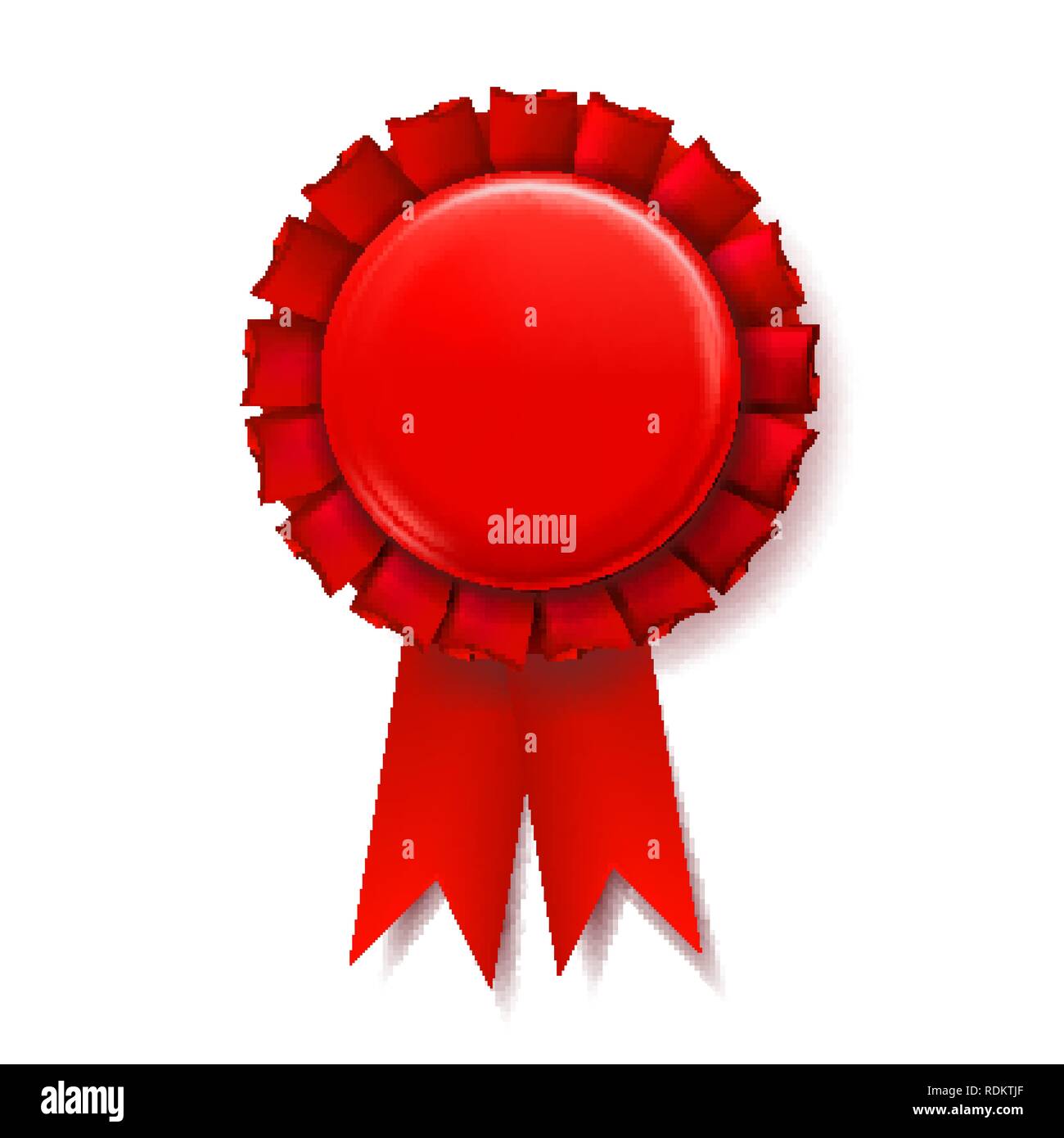 Red Ribbon Award Vector. Meister-Medaille. Ehre Symbol. Retro Element ...