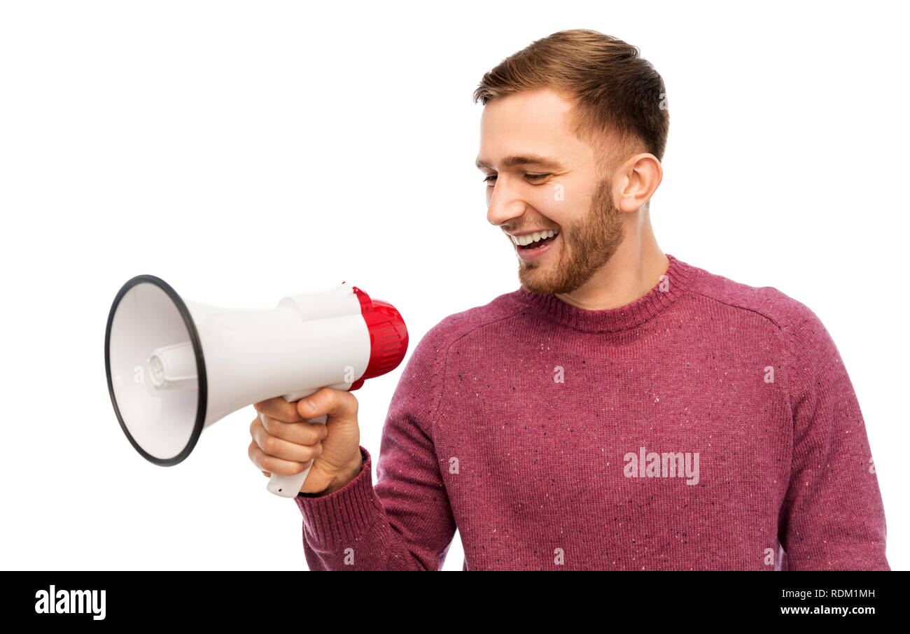 Mann lautsprecher -Fotos und -Bildmaterial in hoher Auflösung – Alamy