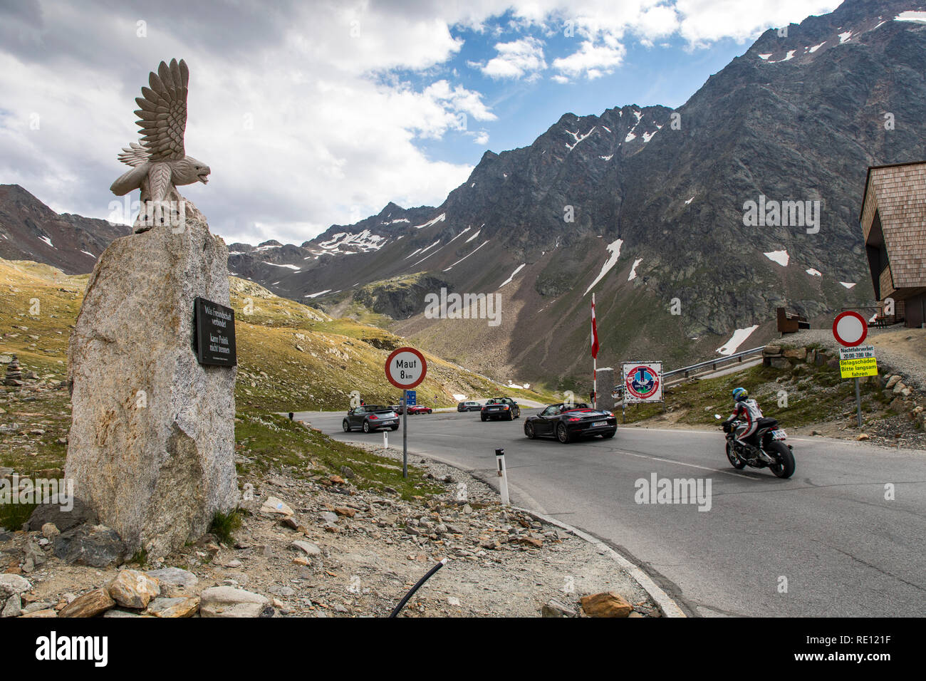 Timmelsjoch Grenze, zwischen Italien und Österreich, die Timmelsjoch ...