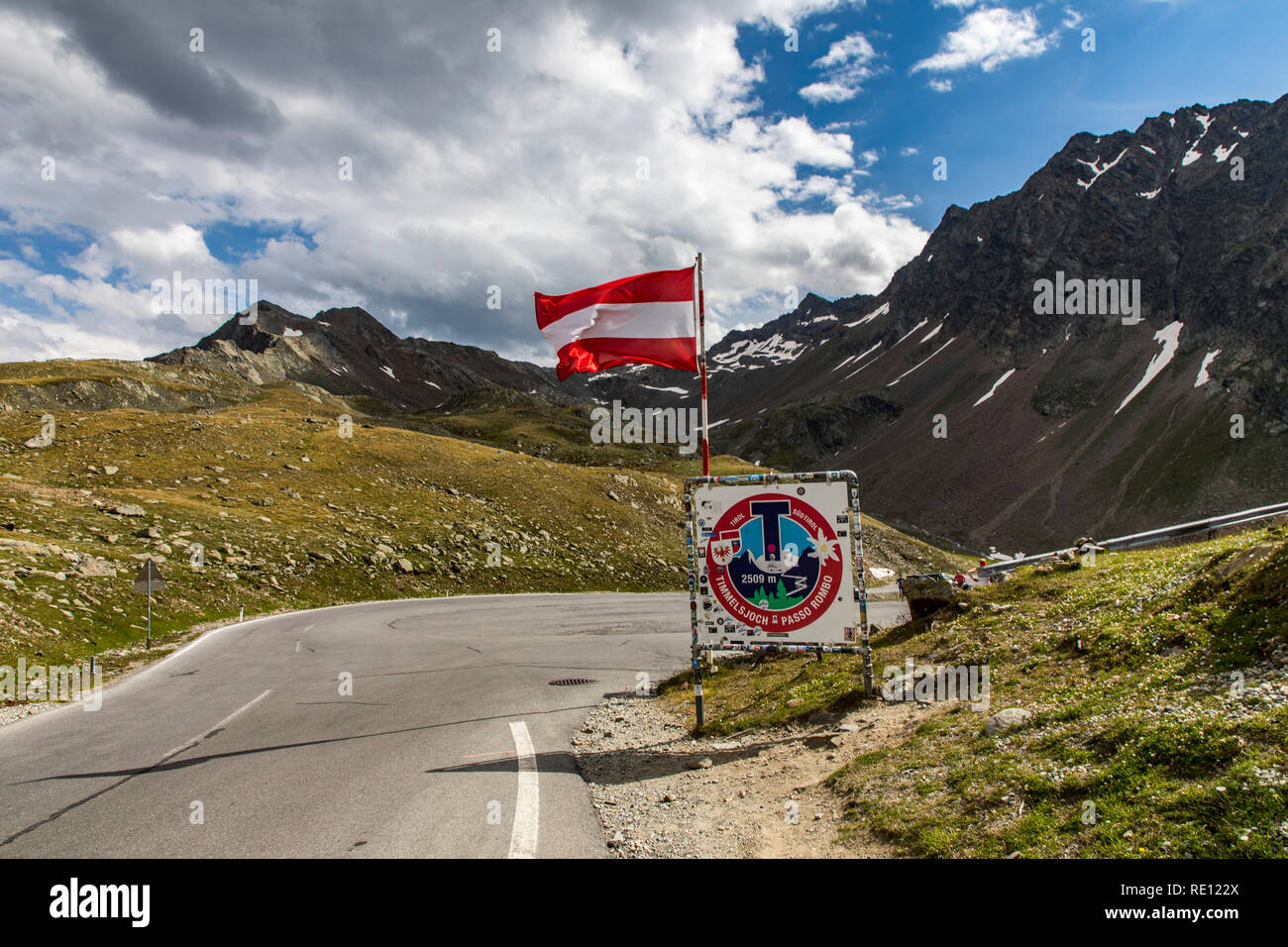 Timmelsjoch Grenze, zwischen Italien und Österreich, die Timmelsjoch ...