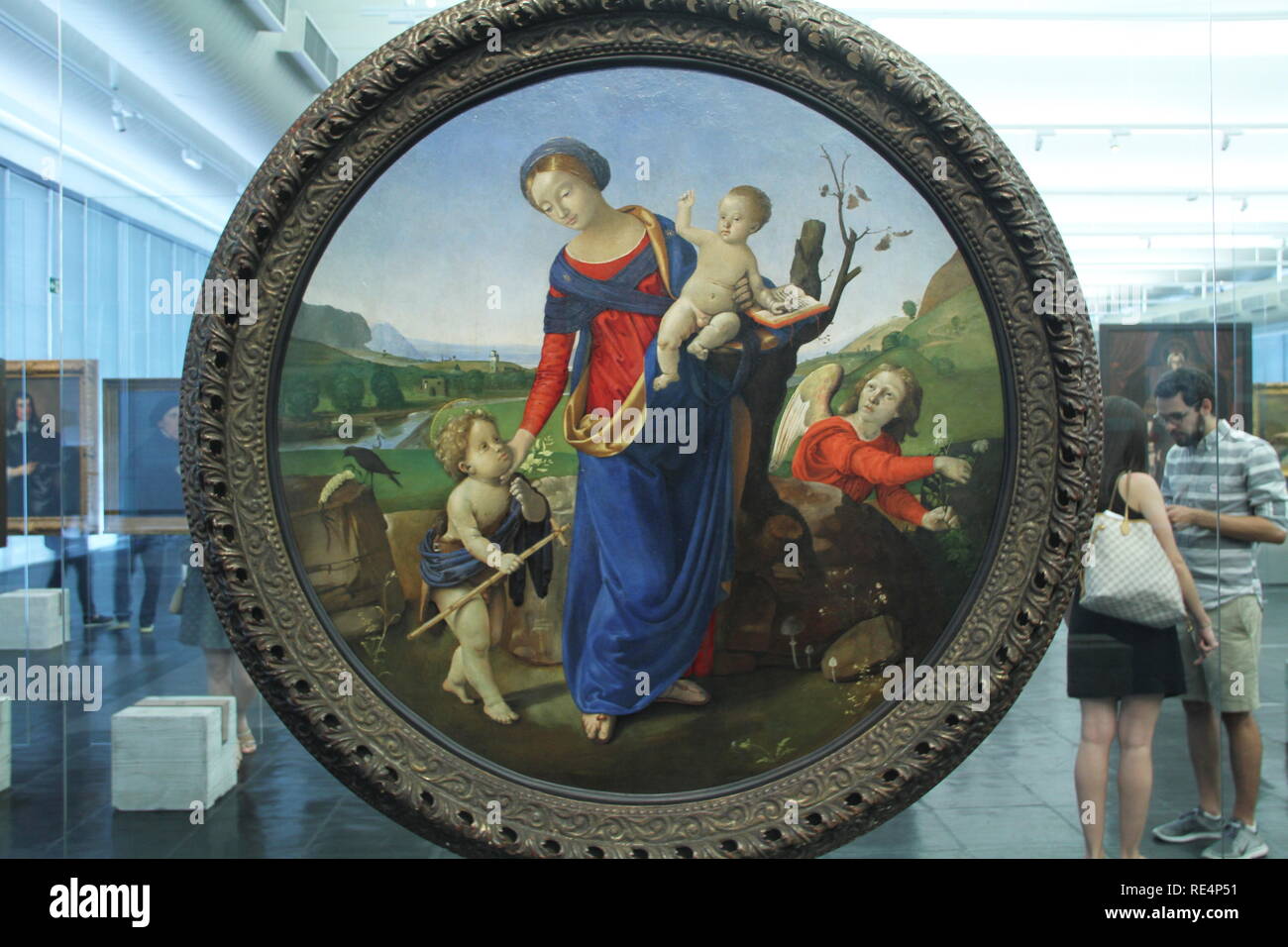 Madonna mit Kind, Johannes dem Täufer und ein Engel, Piero di Cosimo, Virgem com o Menino, São ...