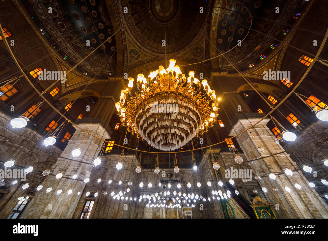 Islamische (Muslimischen) Kairo: Innenraum der Moschee des Mohammed Ali ...