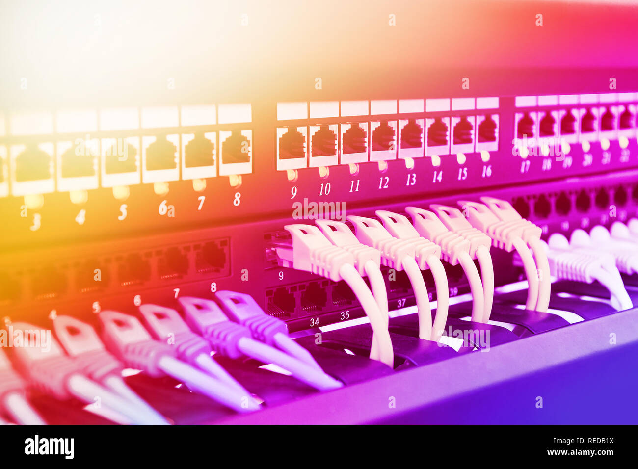 Telecommunication Equipment Network Cables In Stockfotos und -bilder ...