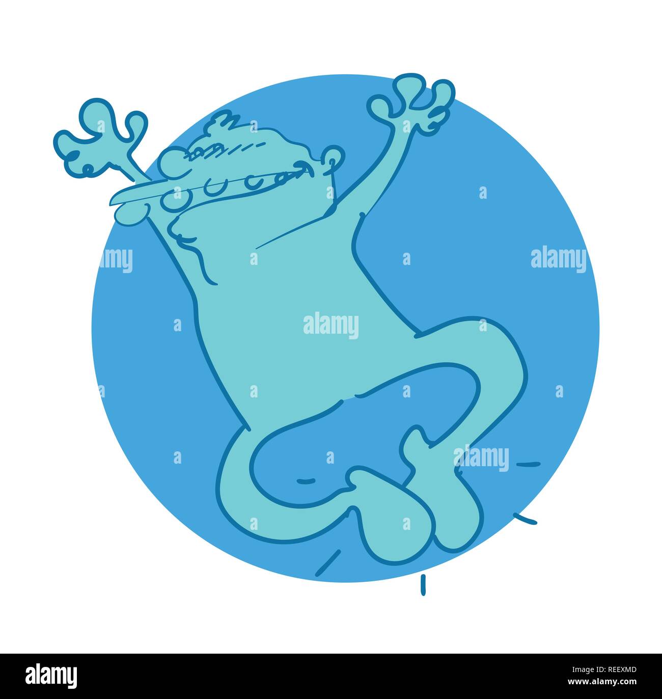 Glückliche Menschen springen Cartoon Stil Vector Illustration Stock ...