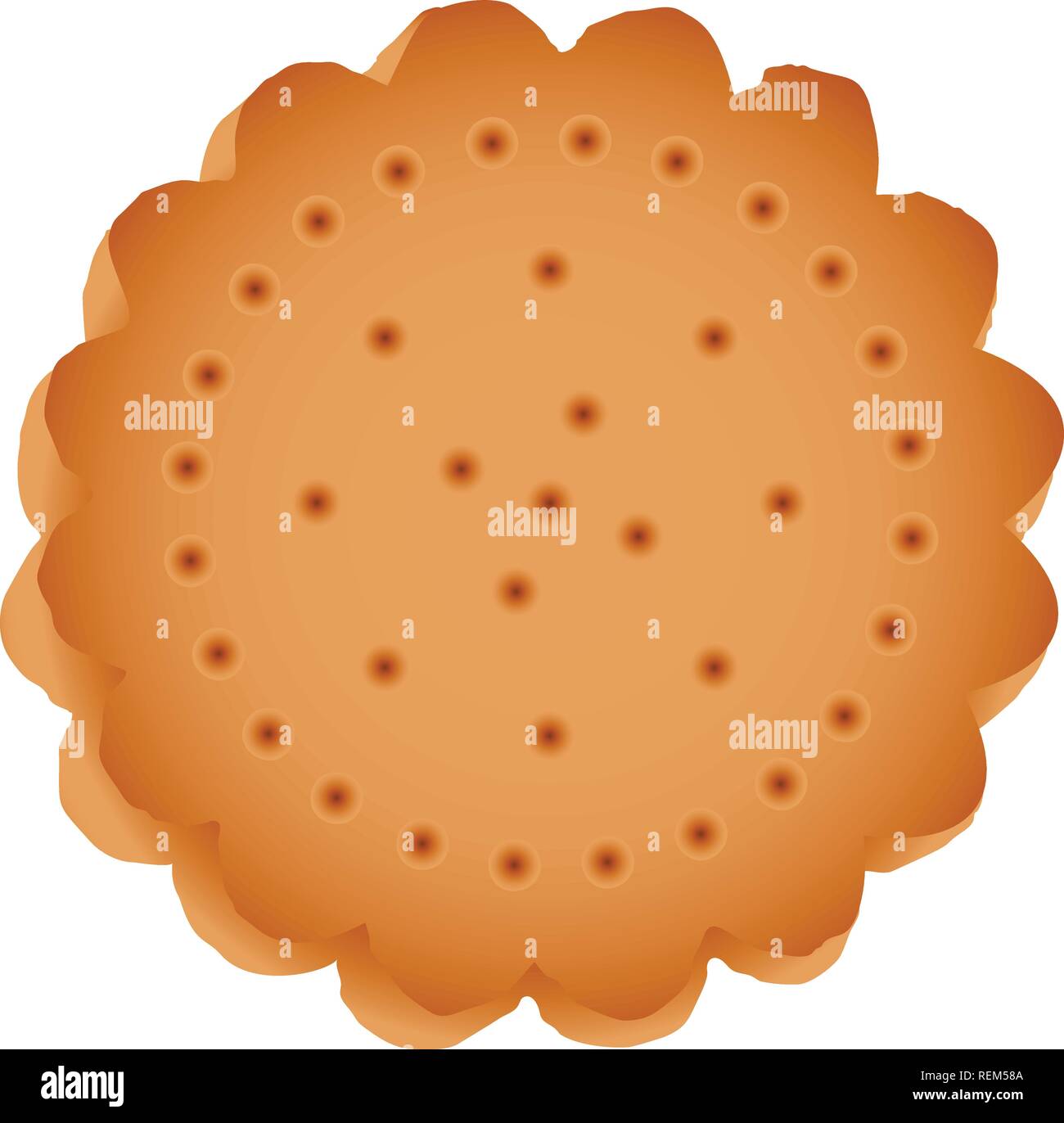 Runde cracker Keks Symbol. Cartoon von Runden cracker Keks vektor ...