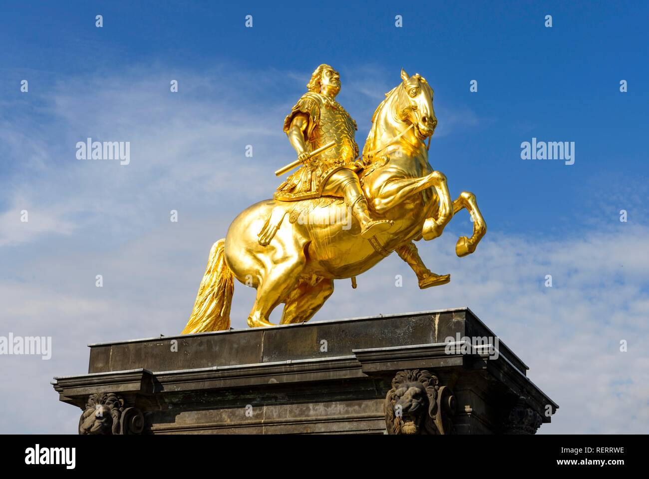 Goldene Reiter, Reiterstatue des sächsischen Kurfürsten und polnischen ...
