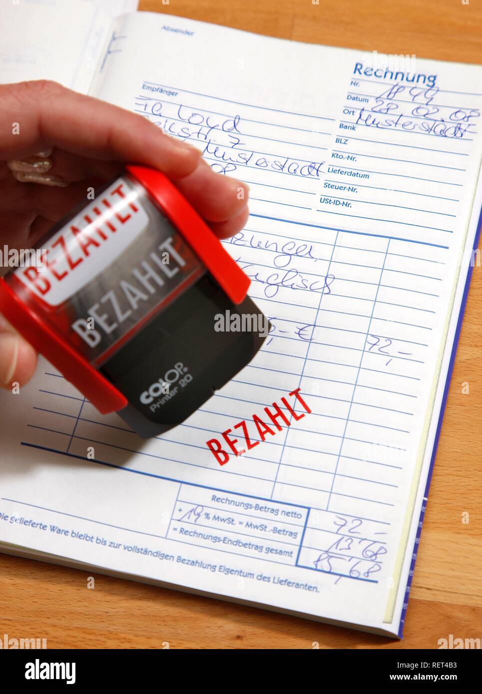 Invoice form -Fotos und -Bildmaterial in hoher Auflösung – Alamy