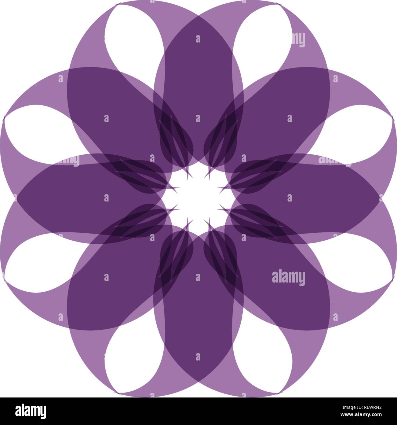 Florale Muster, Logos und Symbole, die auf weißem Hintergrund Stock ...