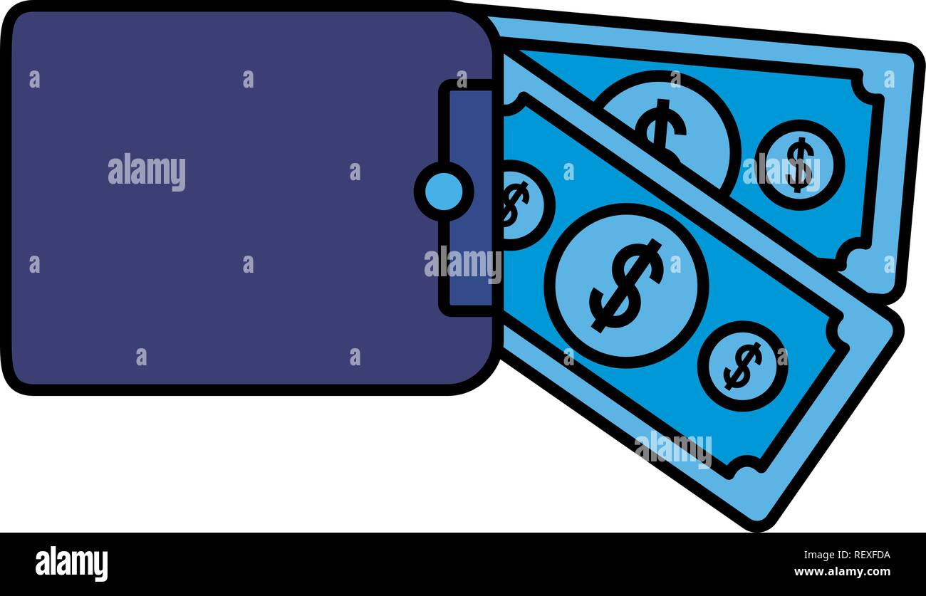 Geldscheine und Mappe mit weißem Hintergrund, Vector Illustration Stock ...
