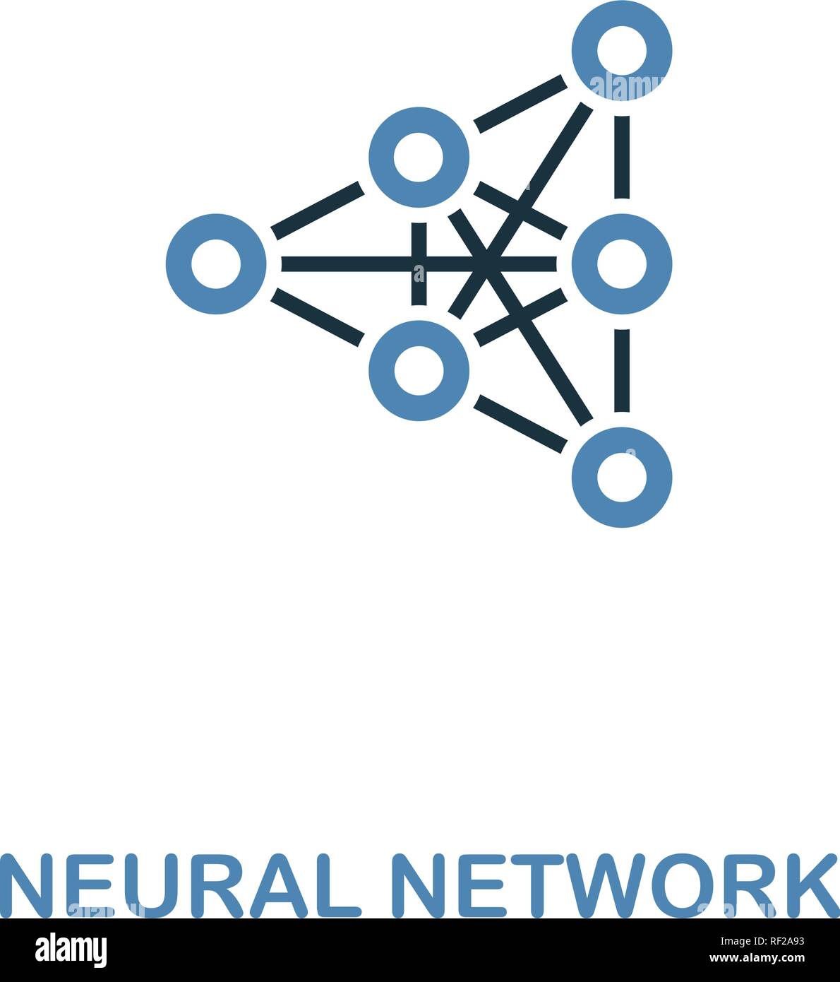 Neuronales Netzwerk Symbol in zwei Farben Design. Premium Design aus ...