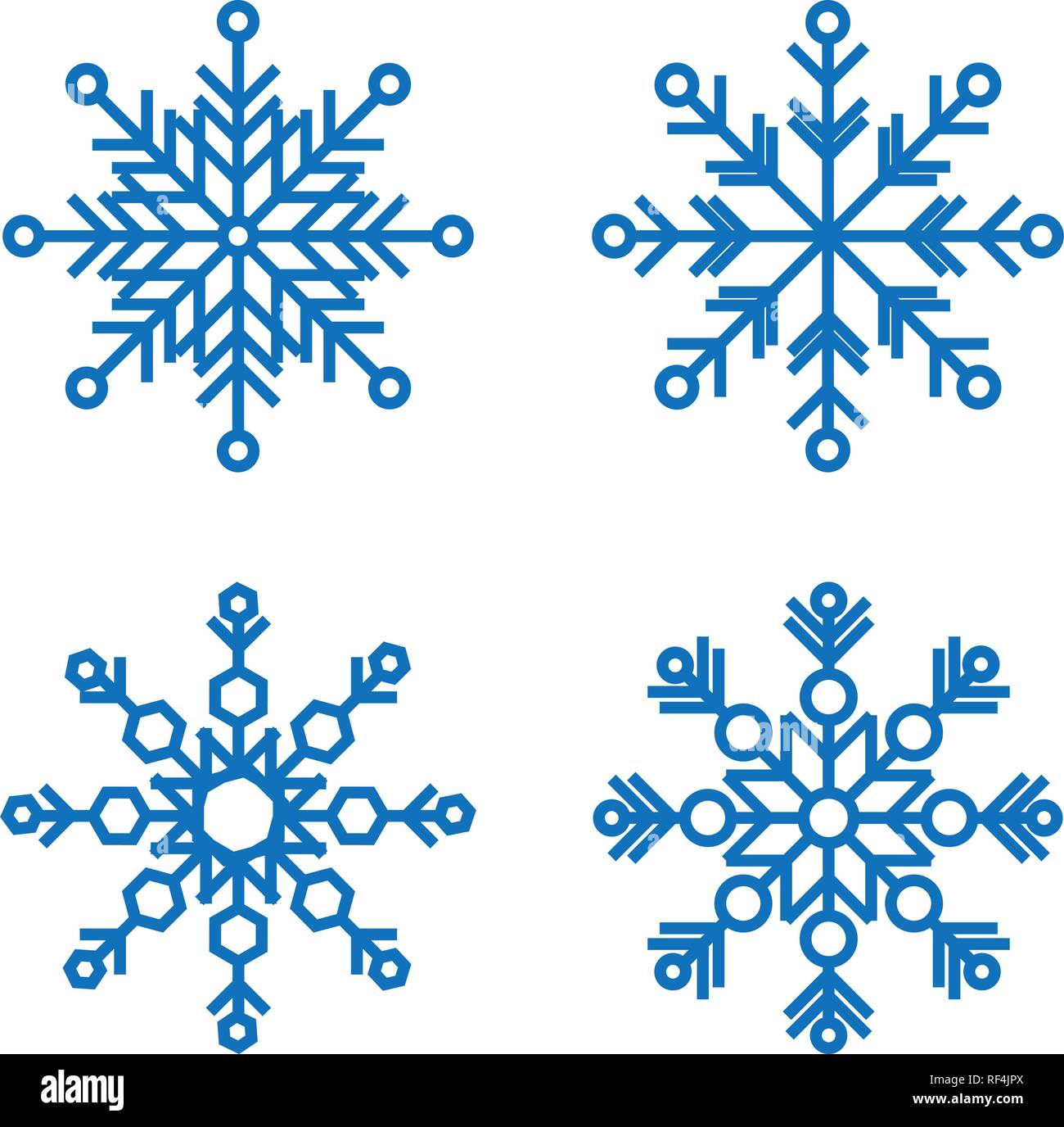 Schneeflocken Vector Icons, Schnee im Winter, Weihnachten Dekoration ...