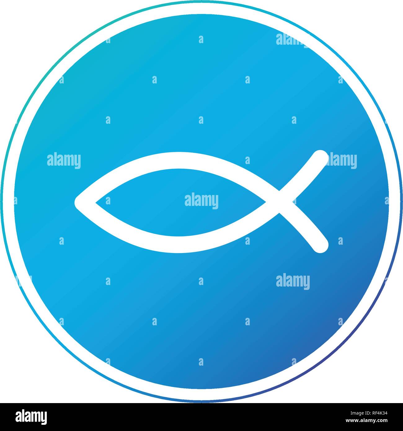 Jesus Fisch Symbol im Kreis. Vector Illustration auf weißen isoliert ...