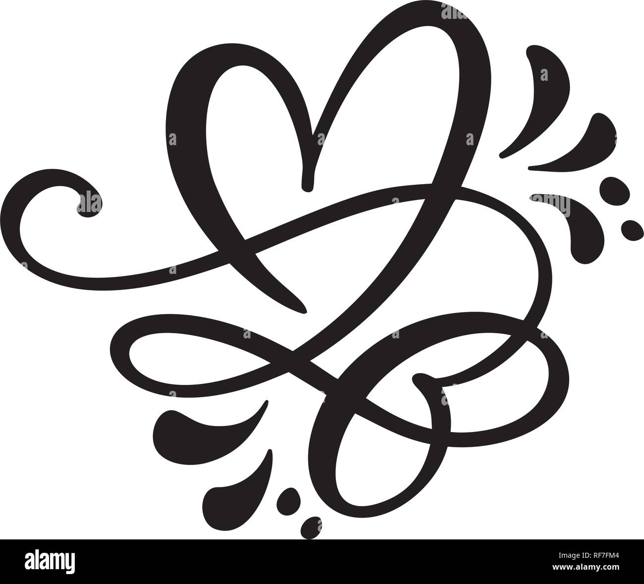 Herz Liebe zeichen Vector Illustration. Romantische Symbol verknüpft ...