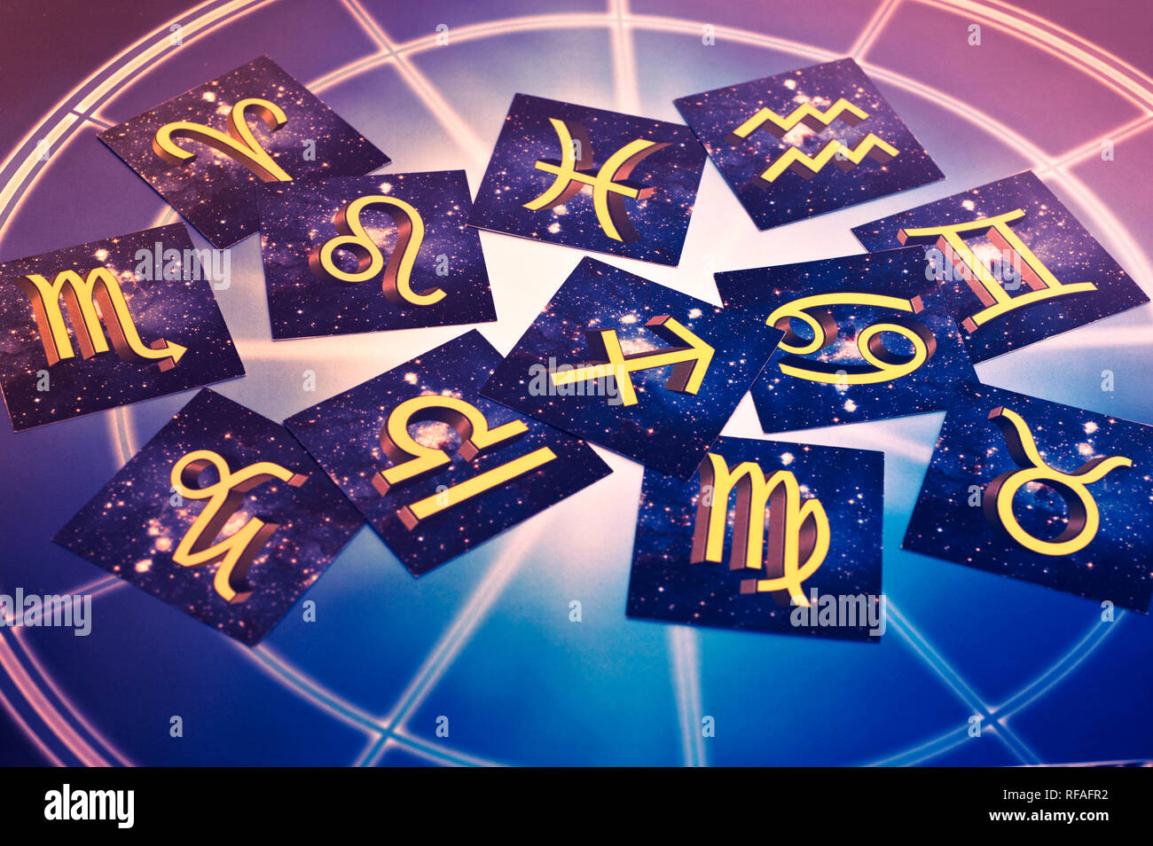 Twelve zodiac signs -Fotos und -Bildmaterial in hoher Auflösung – Alamy