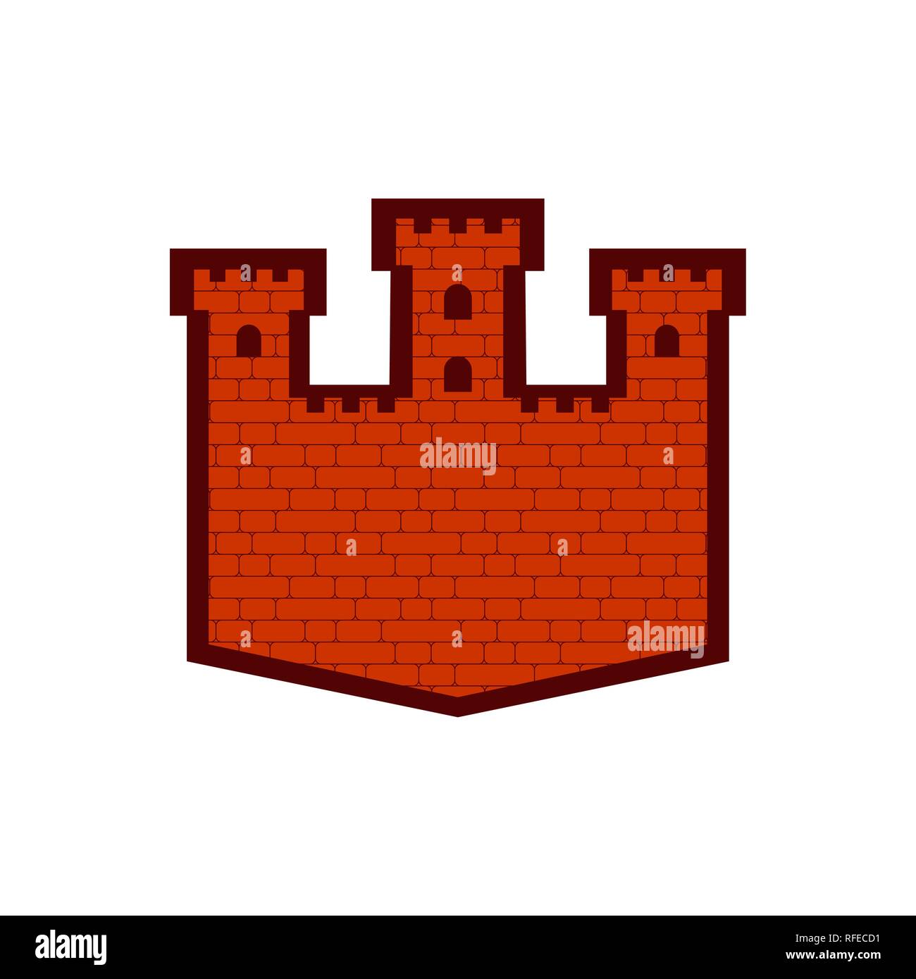 Festung zeichen Logo. Schloss Symbol. Alte outpost Symbol Stock ...