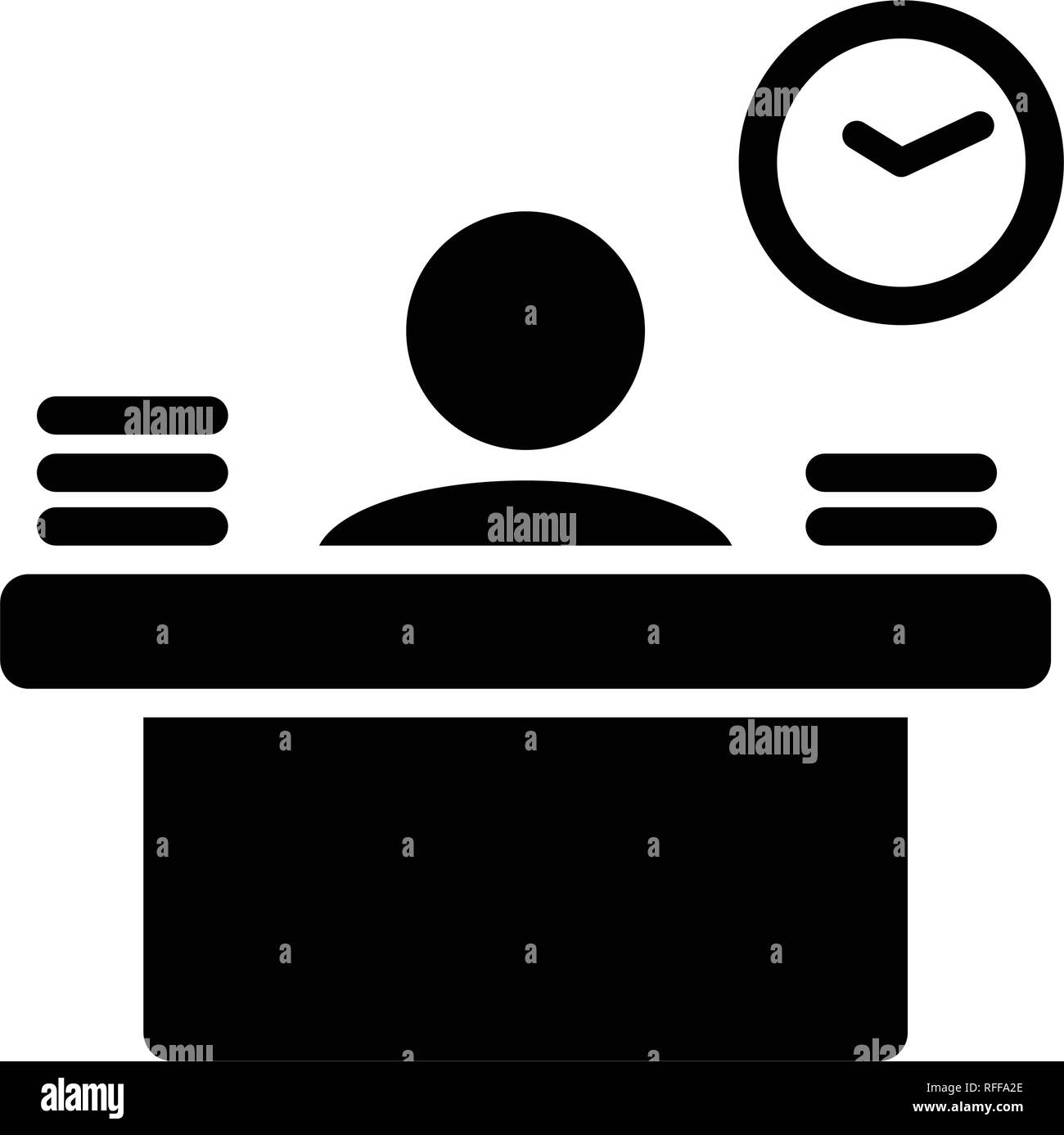 Mitarbeiter Symbol Vektor männliche Person avatar Symbol mit Tisch für ...