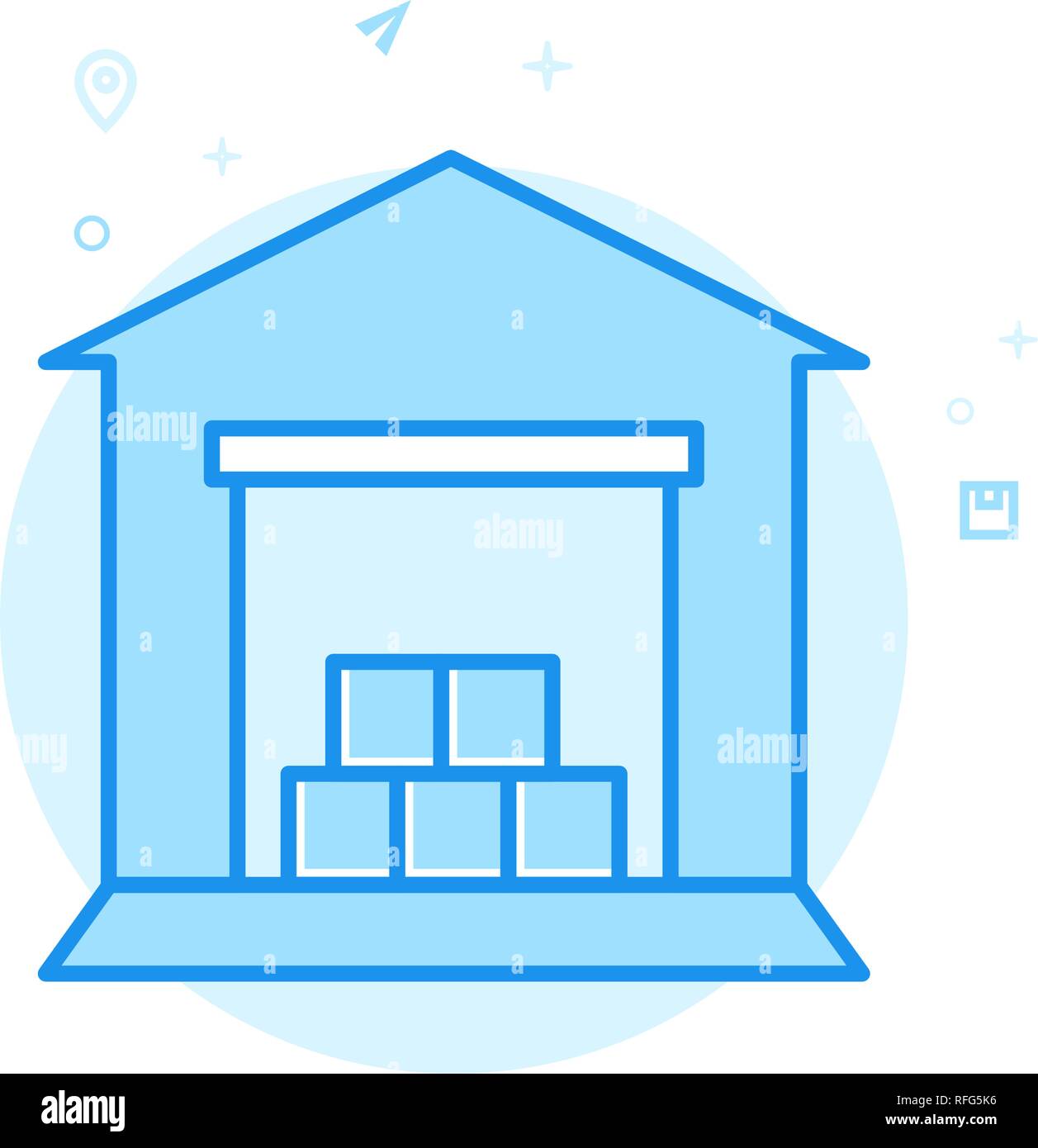 Lager Flachbild Vektor Icon. Lager und Logistik Symbol, Piktogramm ...