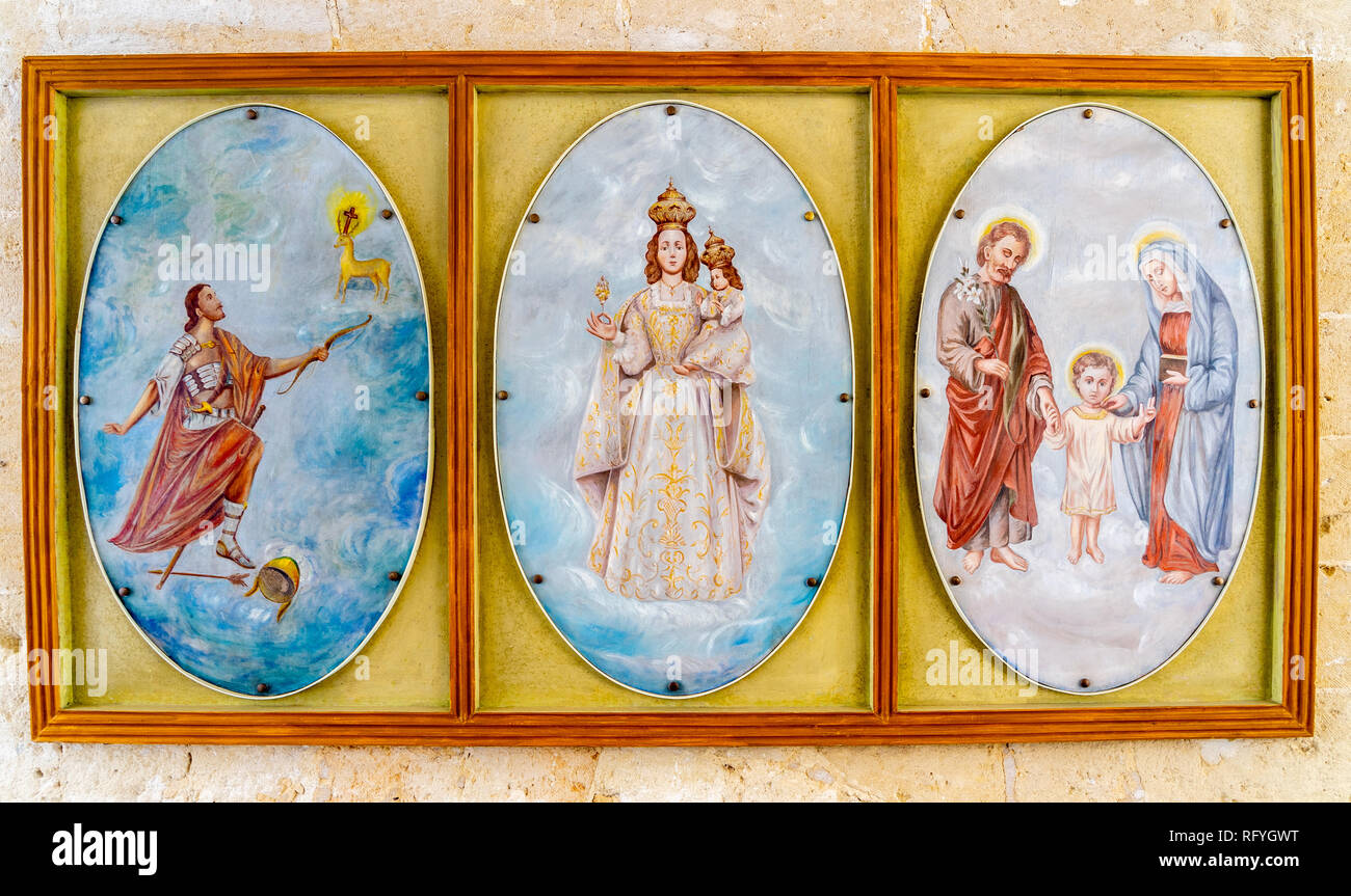 Triptychon von Matera, Süditalien, die Sant'Eustachio, Madonna della Bruna (Schutzpatron von ...