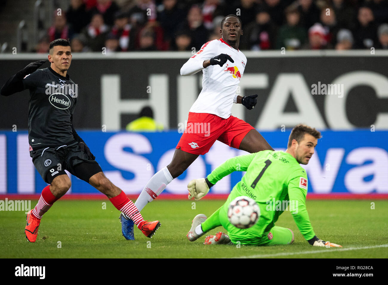 Düsseldorf, Deutschland. 27. Januar 2019. Fussball: Bundesliga, Fortuna Düsseldorf - RB Leipzig ...