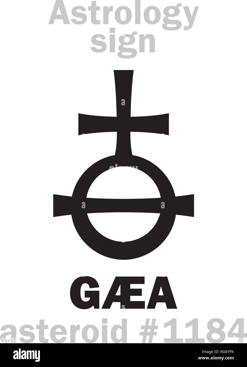 Astrologie Alphabet: GAEA (Gaia), Asteroid Nr. 1184. Hieroglyphen ...