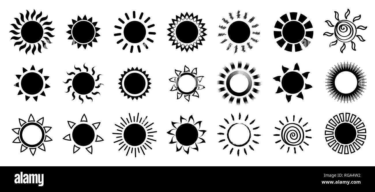 Sonne clipart Schwarzweiß-Stockfotos und -bilder - Alamy