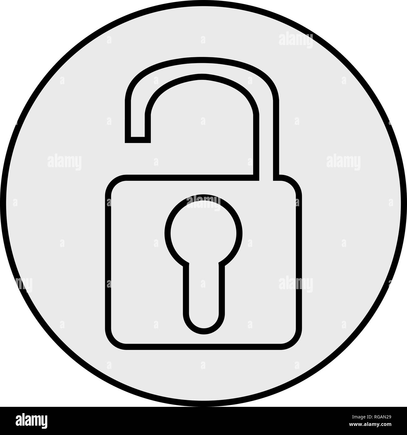 Lock-Zeile Symbol, umriss Vektor logo Illustration, lineare Piktogramm ...