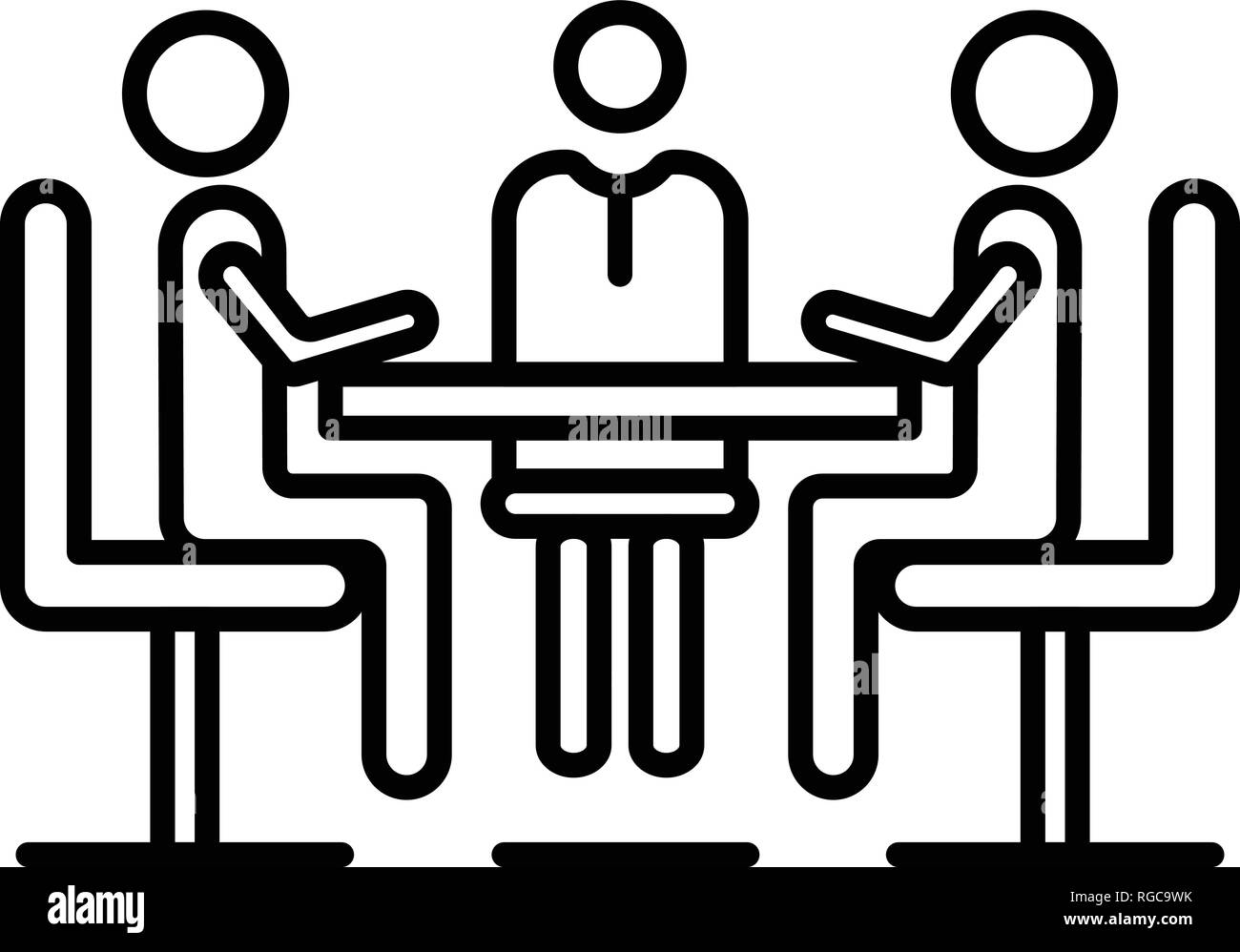 Teamarbeit Menschen Symbol Zusammenarbeit, outline Style Stock ...