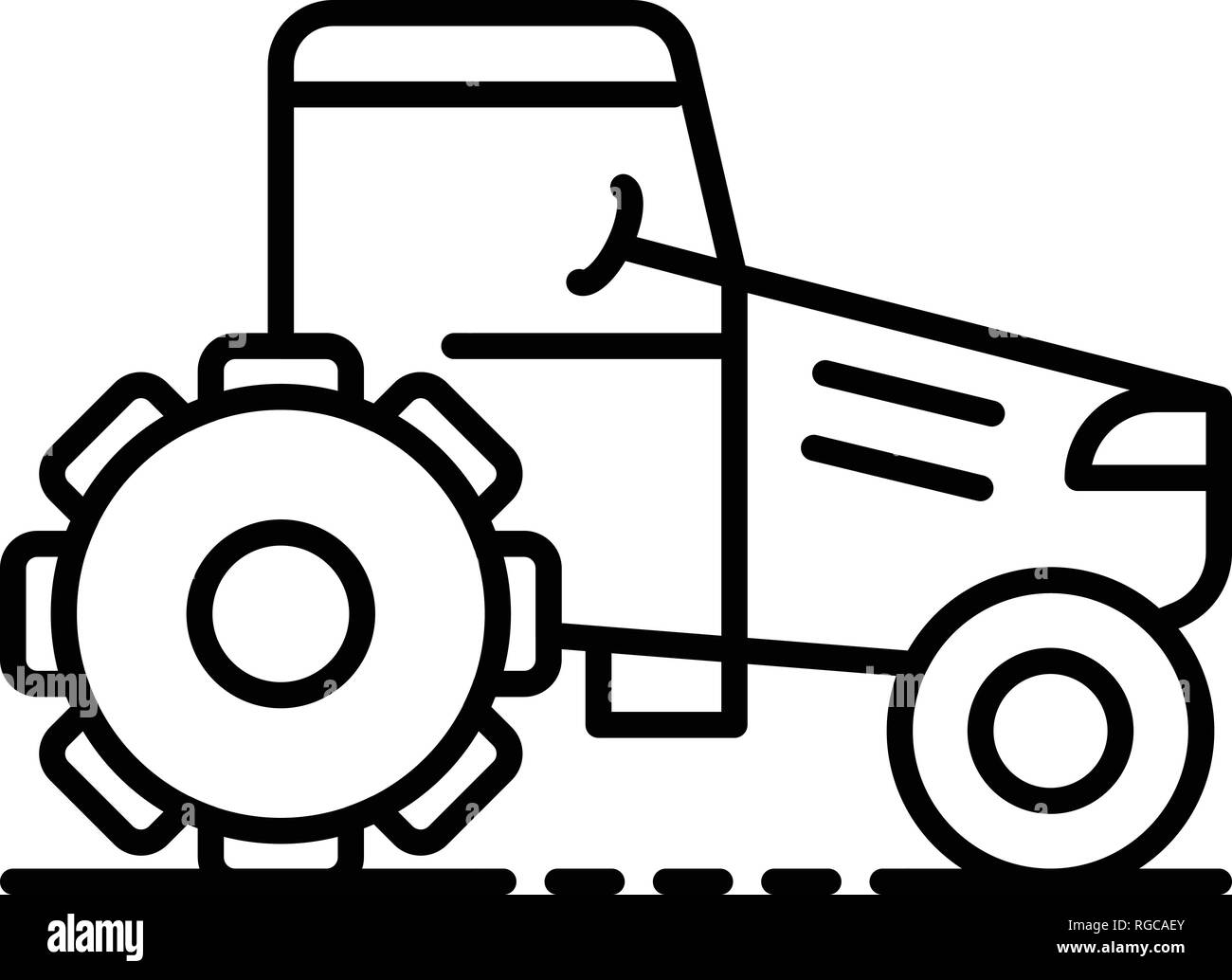 Boden Symbol Schlepper, outline Style Stock-Vektorgrafik - Alamy