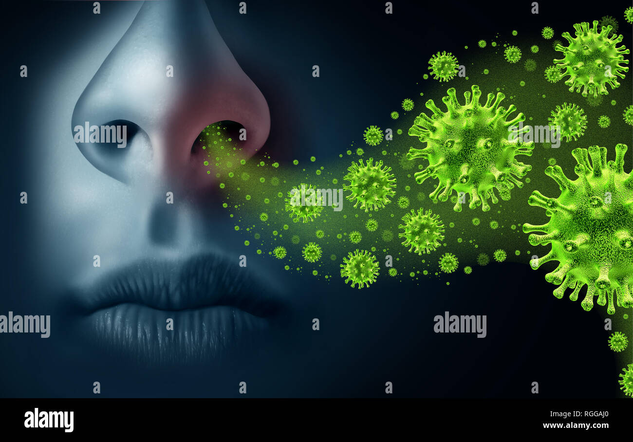 Konzept und die saisonale Grippe Influenza Virus Verbreitung von ...