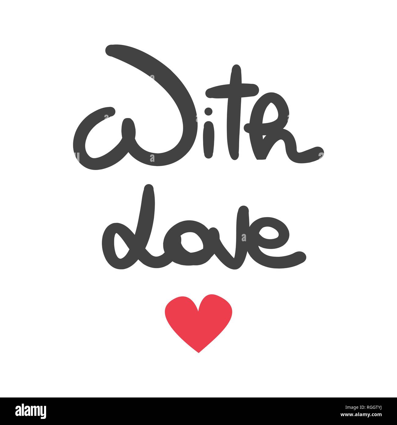 Süße Hand gezeichnet Schriftzug mit Liebe Text zum Valentinstag ...