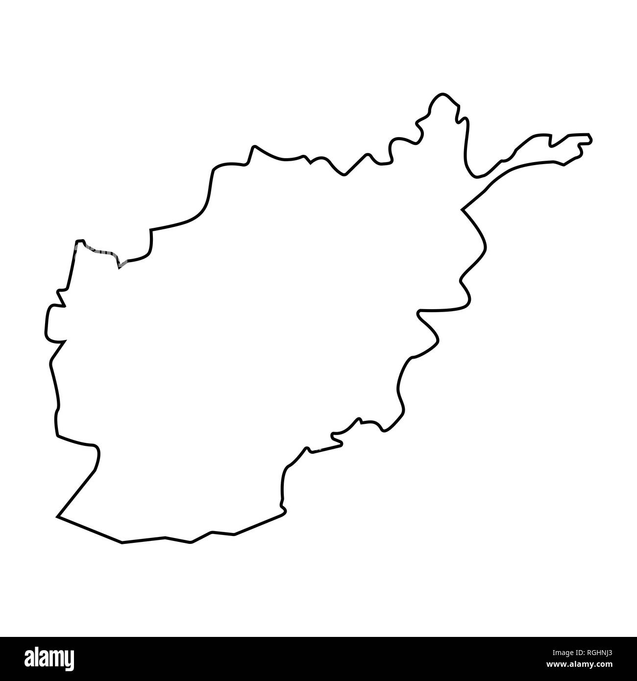 Karte von Afghanistan - skizzieren. Silhouette von Afghanistan Karte ...