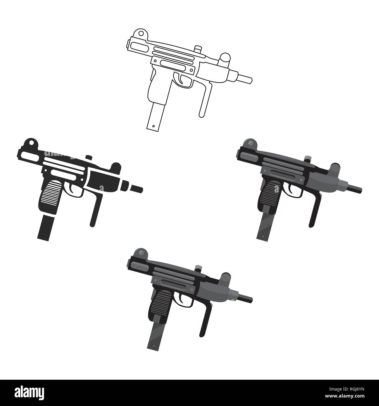 UZI waffensymbol Cartoon. Einzige Waffe Symbol aus der großen Munition ...