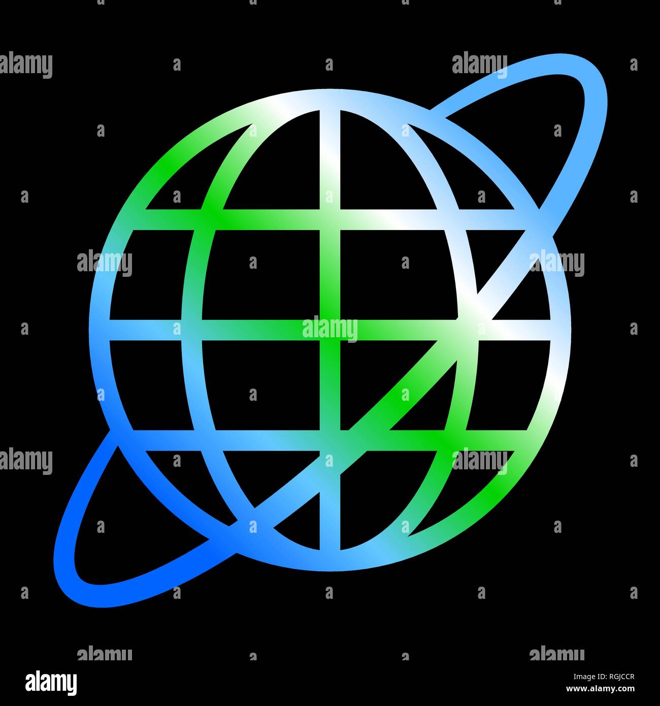Globus Symbol Symbol mit der Umlaufbahn - Erde Gradient, isoliert ...