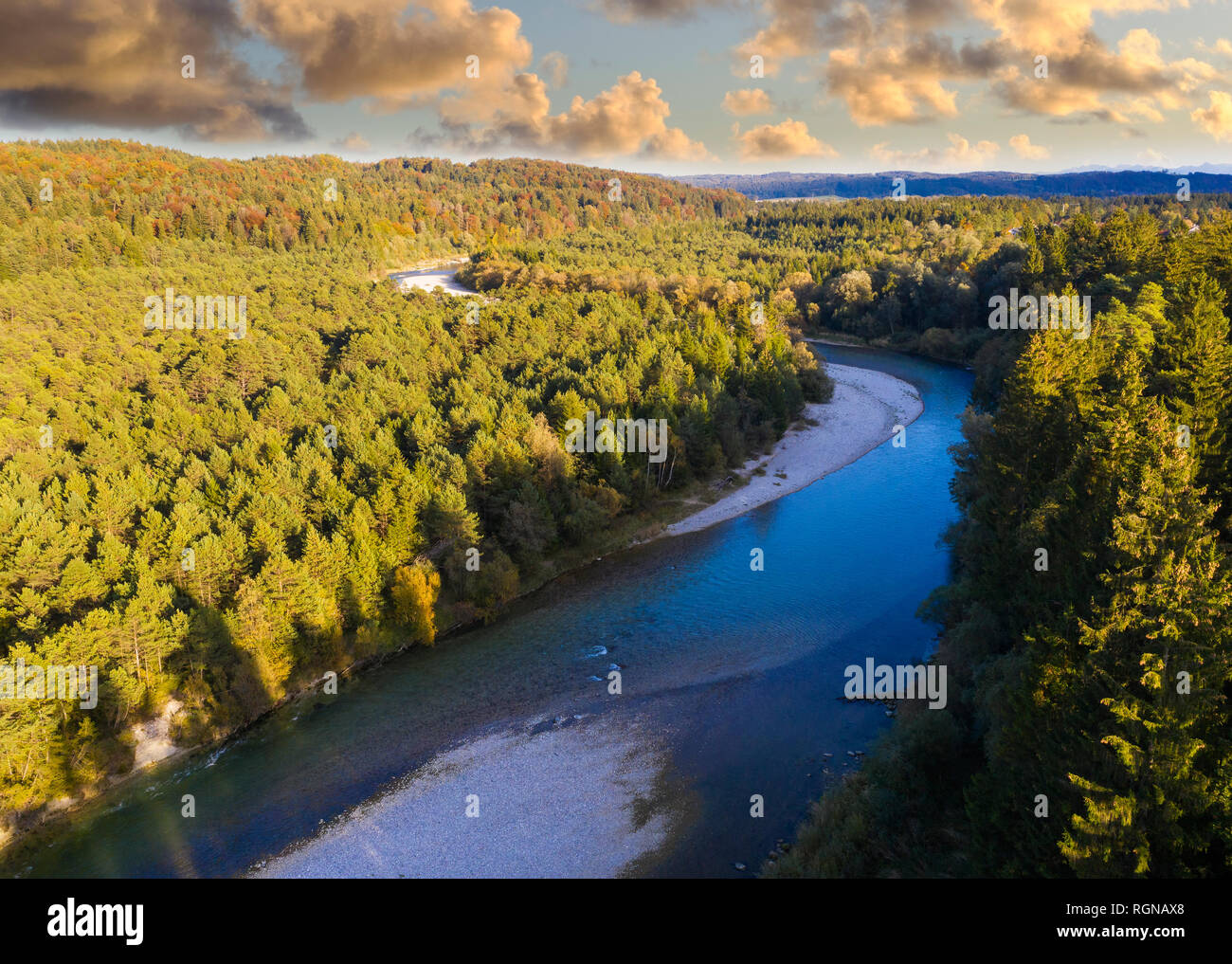 Deutschland, Bayern, Geretsried, Naturschutzgebiet Isarauen, Isar ...