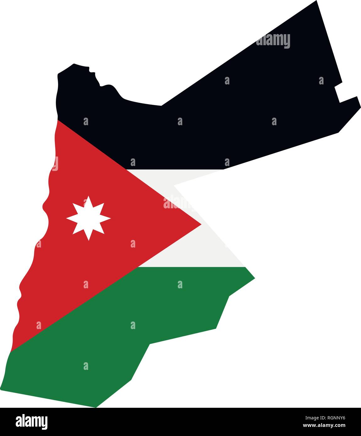 Karte von Jordanien mit Fahne im Inneren. Jordan Karte Vector ...