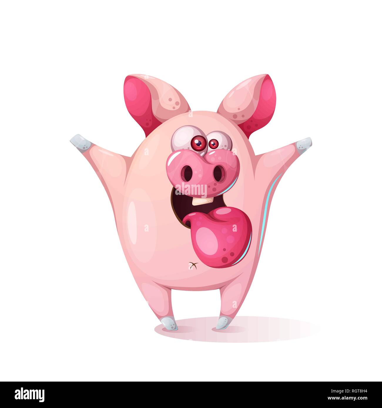 Cute cartoon Schwein - Kinder Abbildung Stock-Vektorgrafik - Alamy