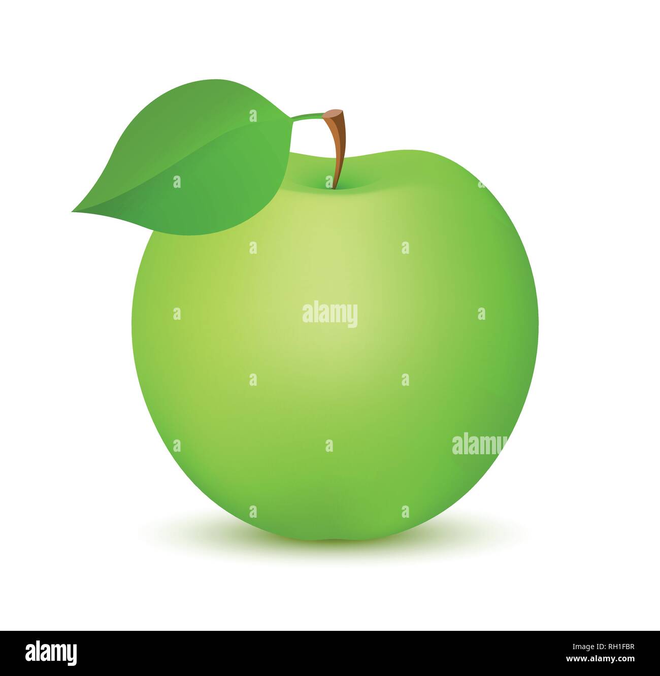 Apfel Obst grüne Farbe, realistisch Vektor icon Abbildung auf weißem ...