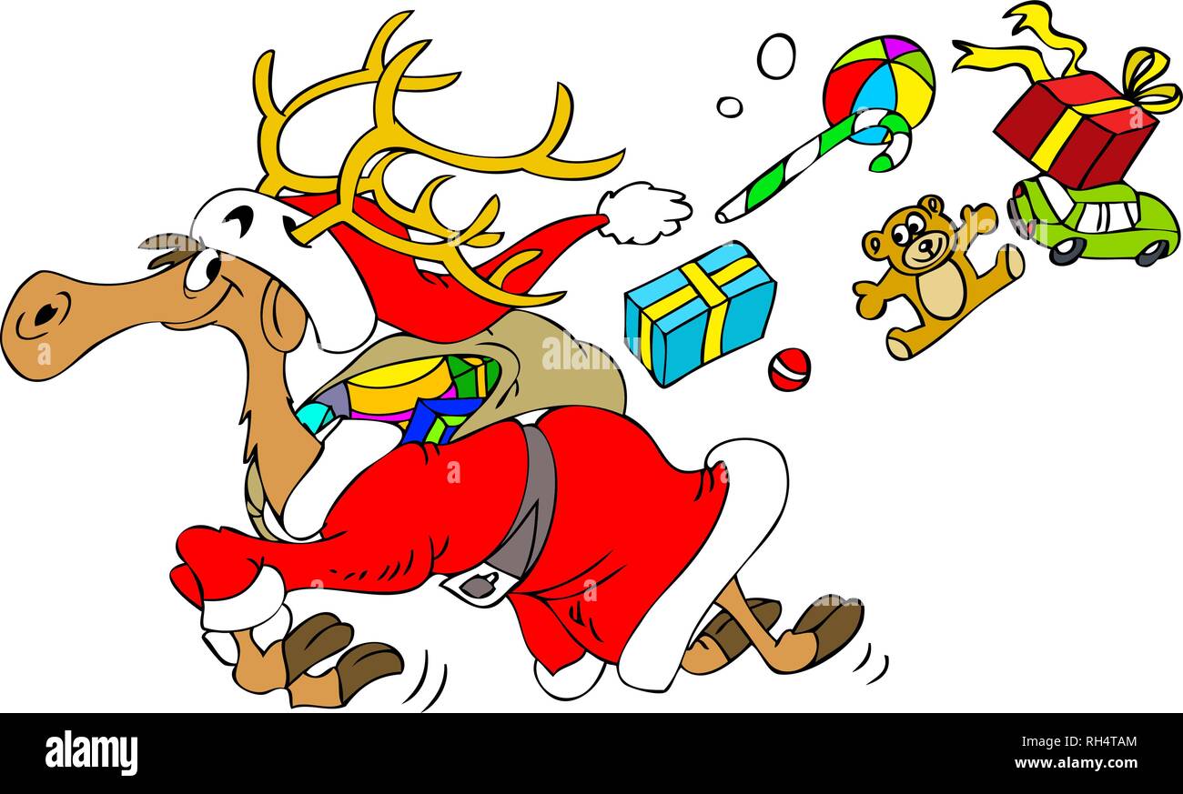 Weihnachten Reh, stellt Vector Illustration Stock-Vektorgrafik - Alamy