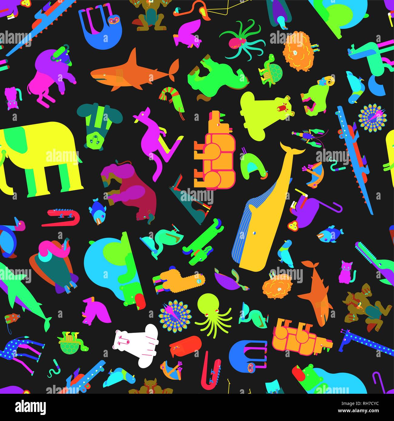 Tier Muster. Tier Hintergrund nahtlos. cute Cartoon Tiere. Dschungel ...