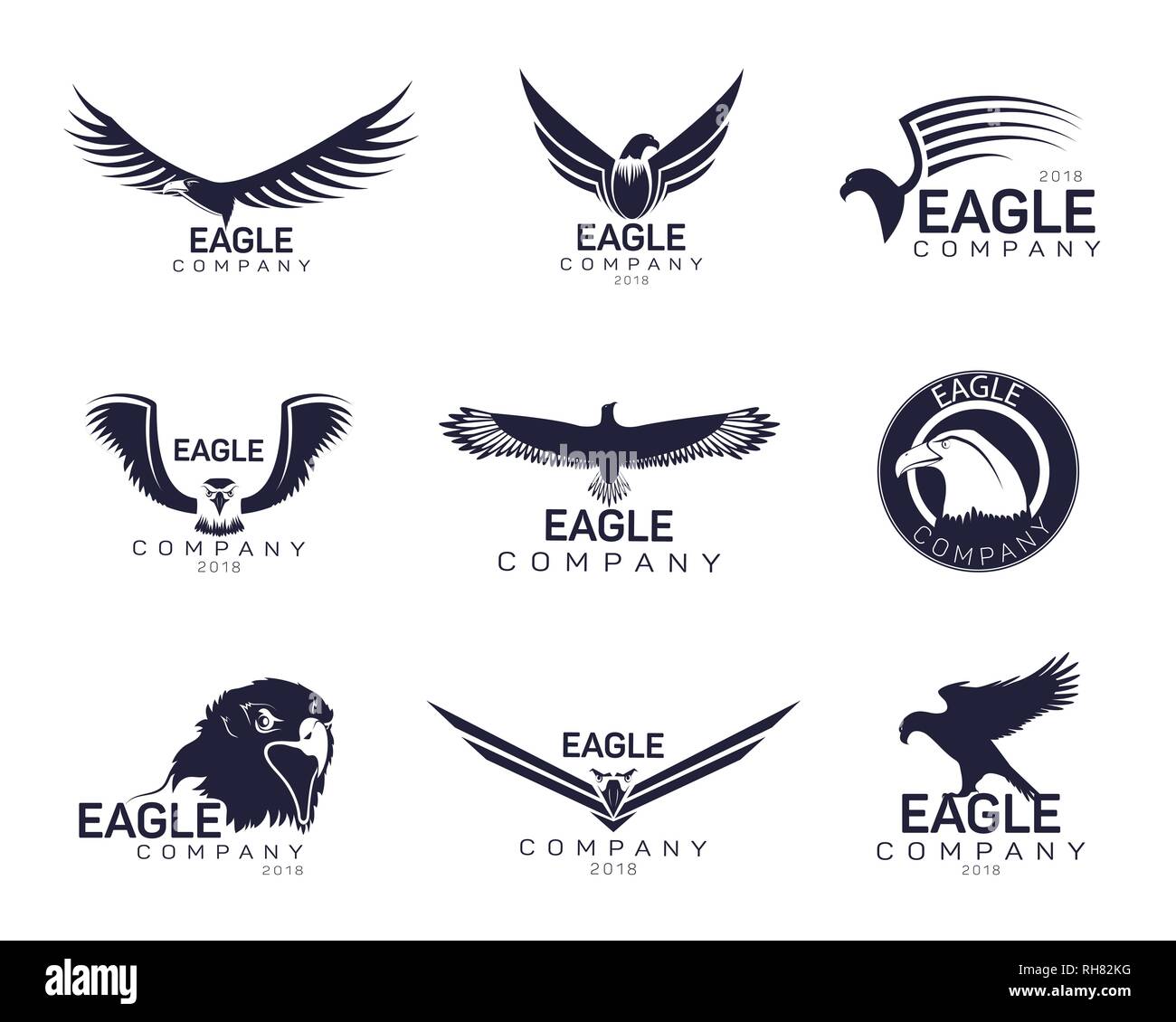 Adler oder Falke, Falcon Zeichen Stock-Vektorgrafik - Alamy