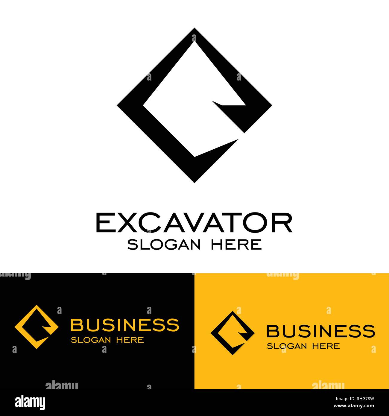 Bagger Logo, square Konzept, auf weißem Hintergrund, Vector Icons Stock ...
