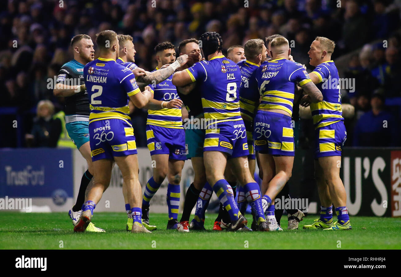 Cheshire, Großbritannien. 2. Feb 2019. Betfred Super League Warrington ...