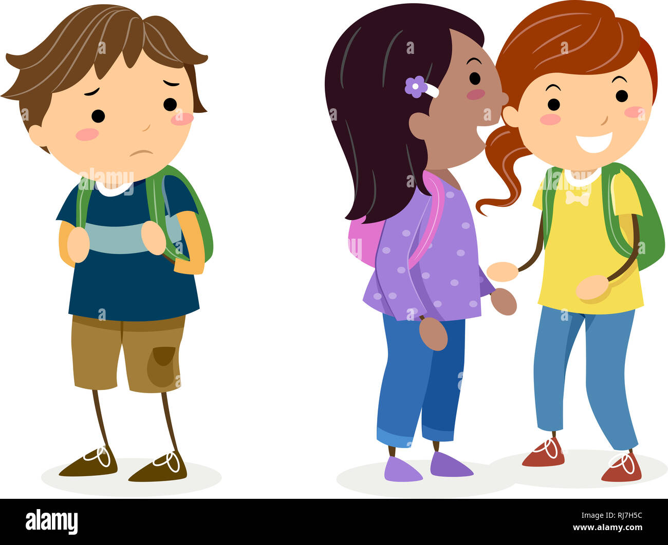 Abbildung: Stickman Kinder Klatschen und das Sprechen über ein anderes ...