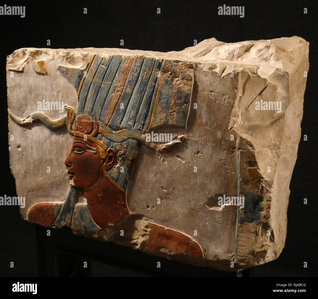 Kalkstein Relief, Amun-Min gemalt; Neues Reich; Deir el Bahri 1490-1436 ...