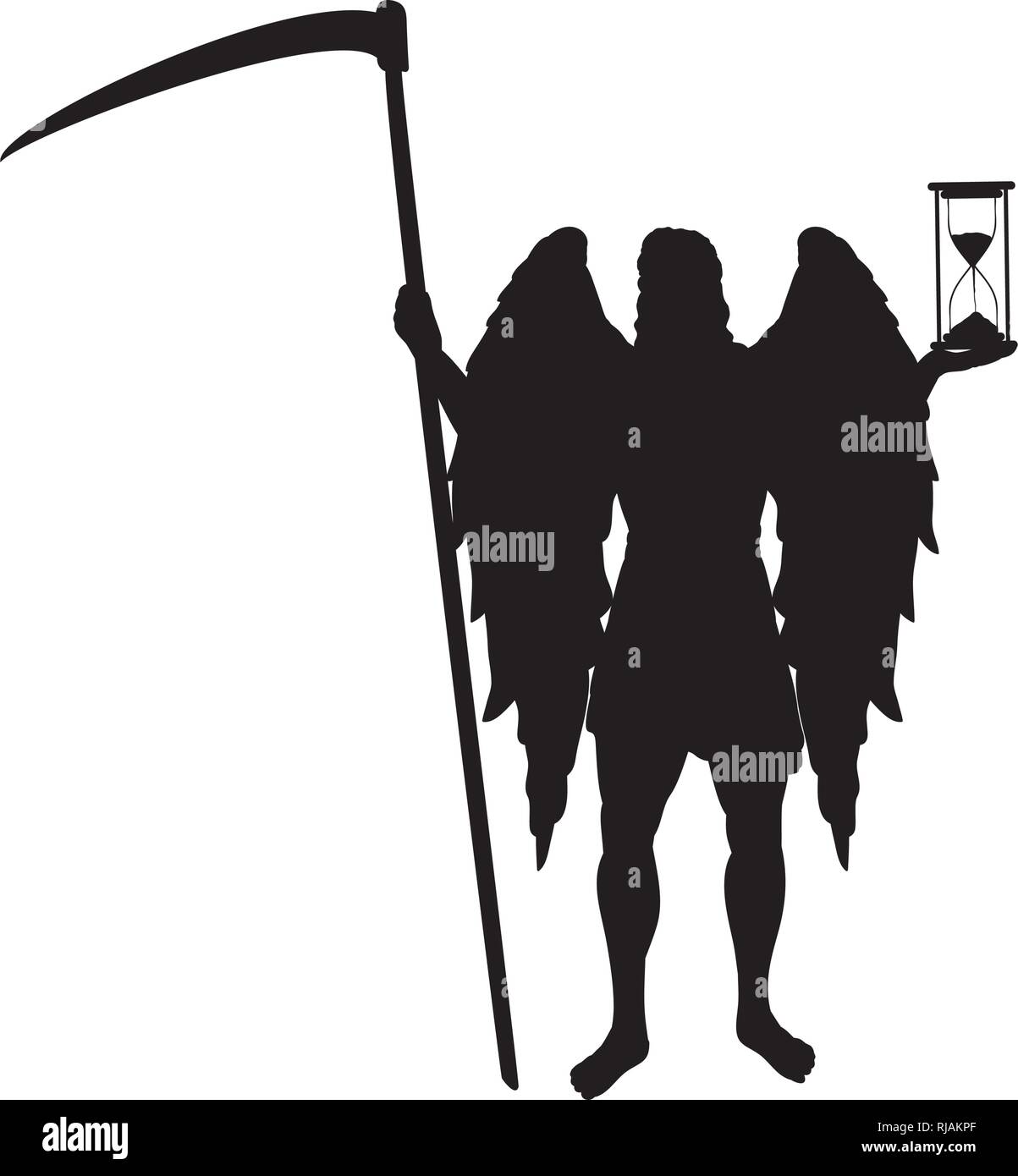 Gott Zeit Chronos Silhouette der antiken Mythologie fantasy Stock ...